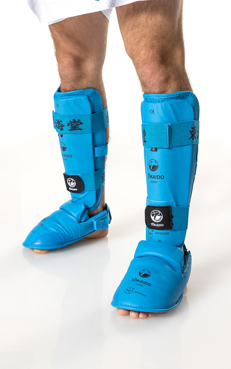 Tokaido WKF Karate Shin Guards & Foot Guards – Kumite Red/Blue | Kamae ...